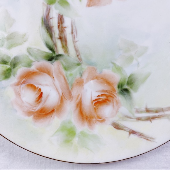 Vintage | Dining | Vintage Hand Painted Rose Plate | Poshmark